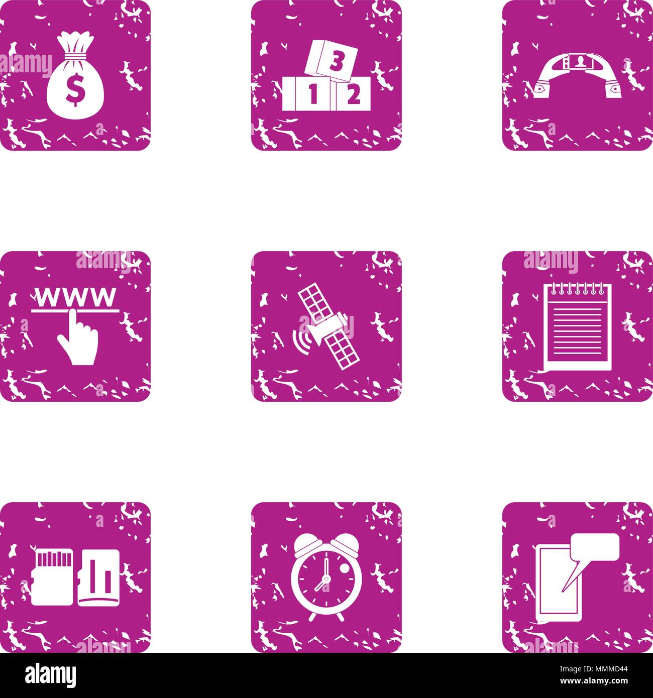 Cash attention icons set, grunge style Stock Vector Image & Art - Alamy