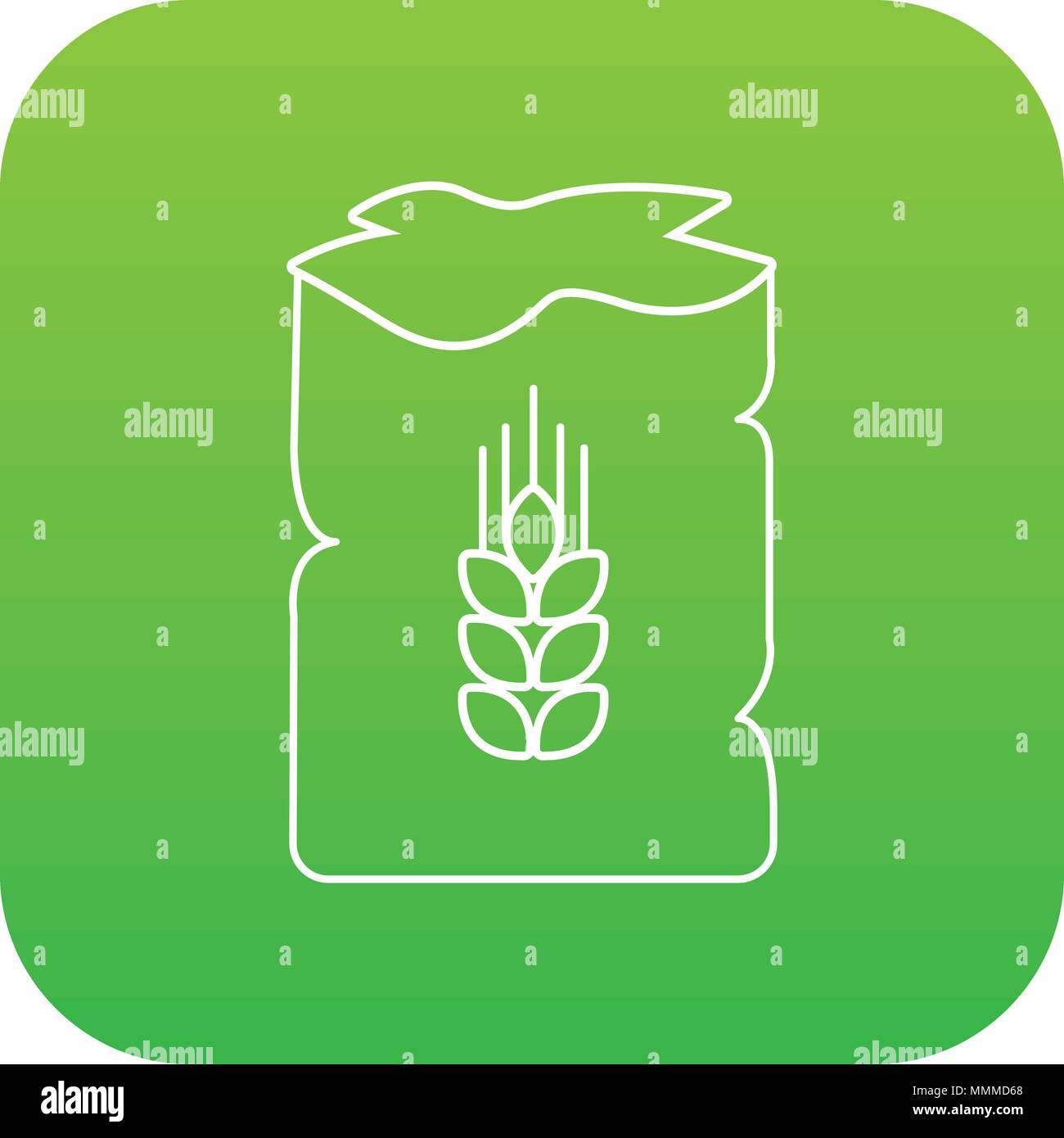 Bag wheat icon green vector Stock Vector Image & Art - Alamy