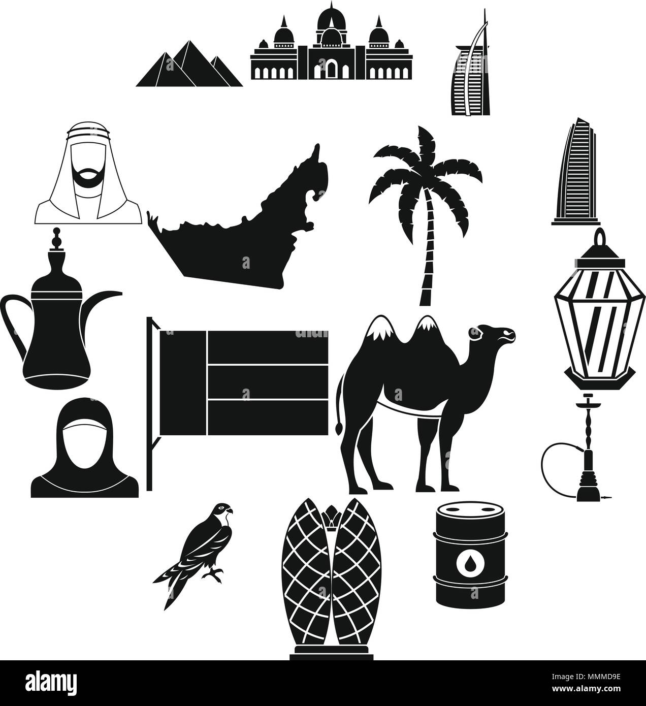 UAE travel icons set, simple style Stock Vector Image & Art - Alamy