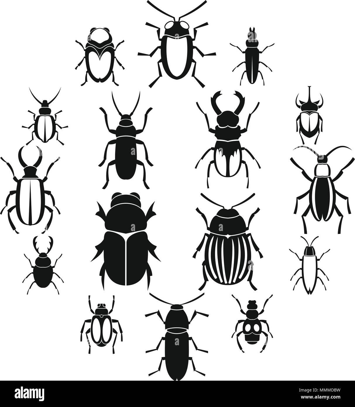 Bugs icons set, simple style Stock Vector Image & Art - Alamy