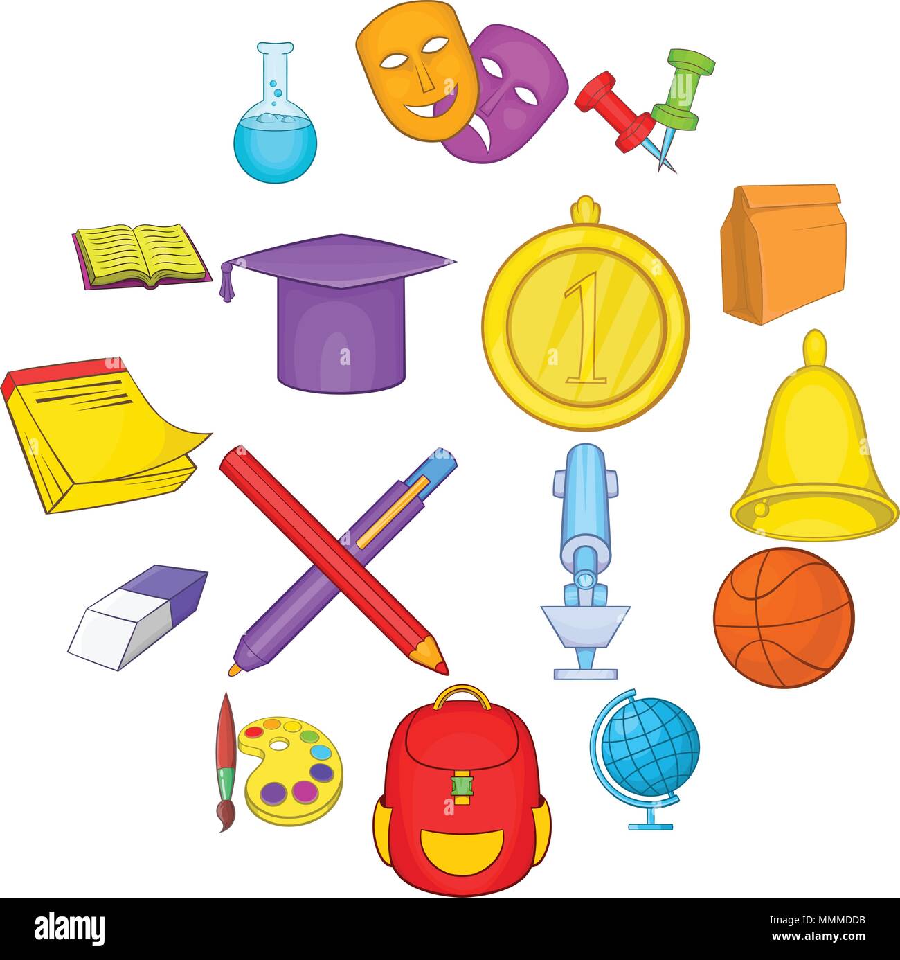 School icons set, cartoon style Stock Vector Image & Art - Alamy