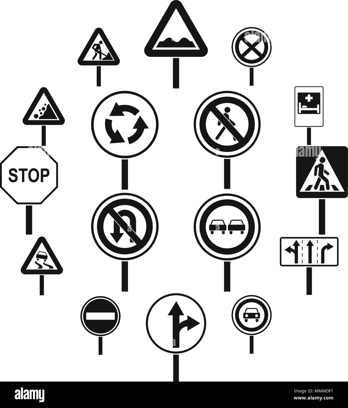 Black And White Road Signs