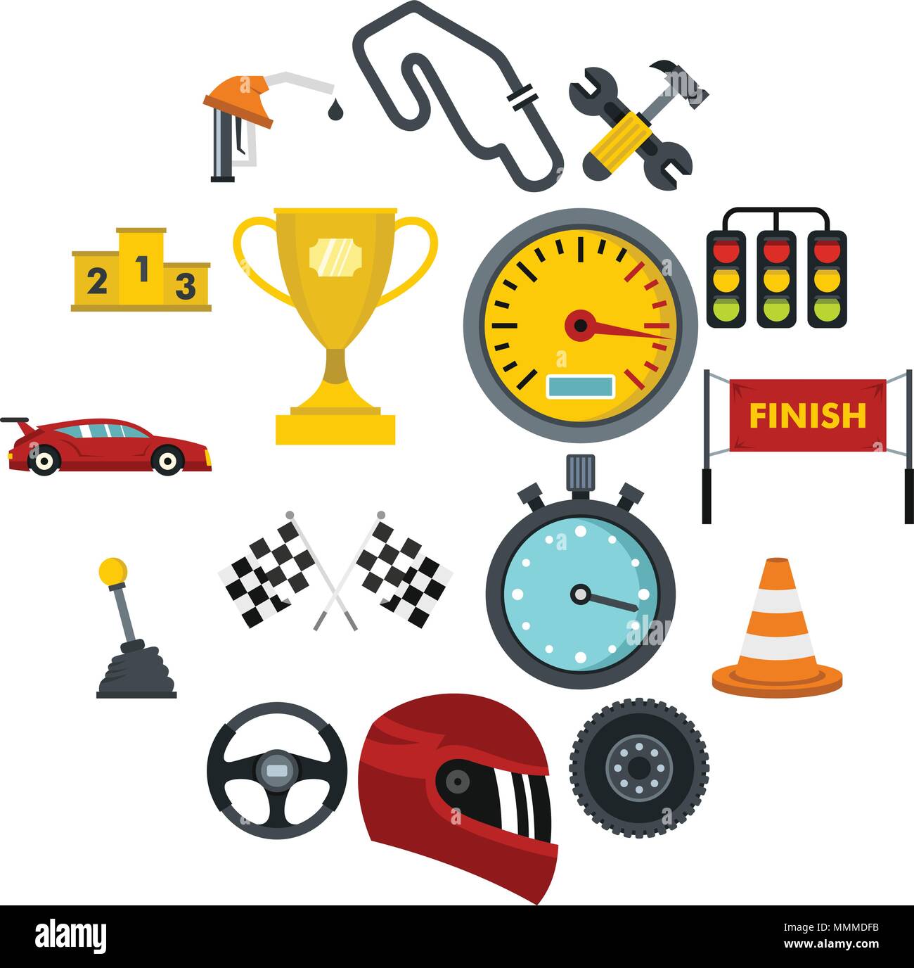 Racing speed set flat icons Stock Vector Image & Art - Alamy