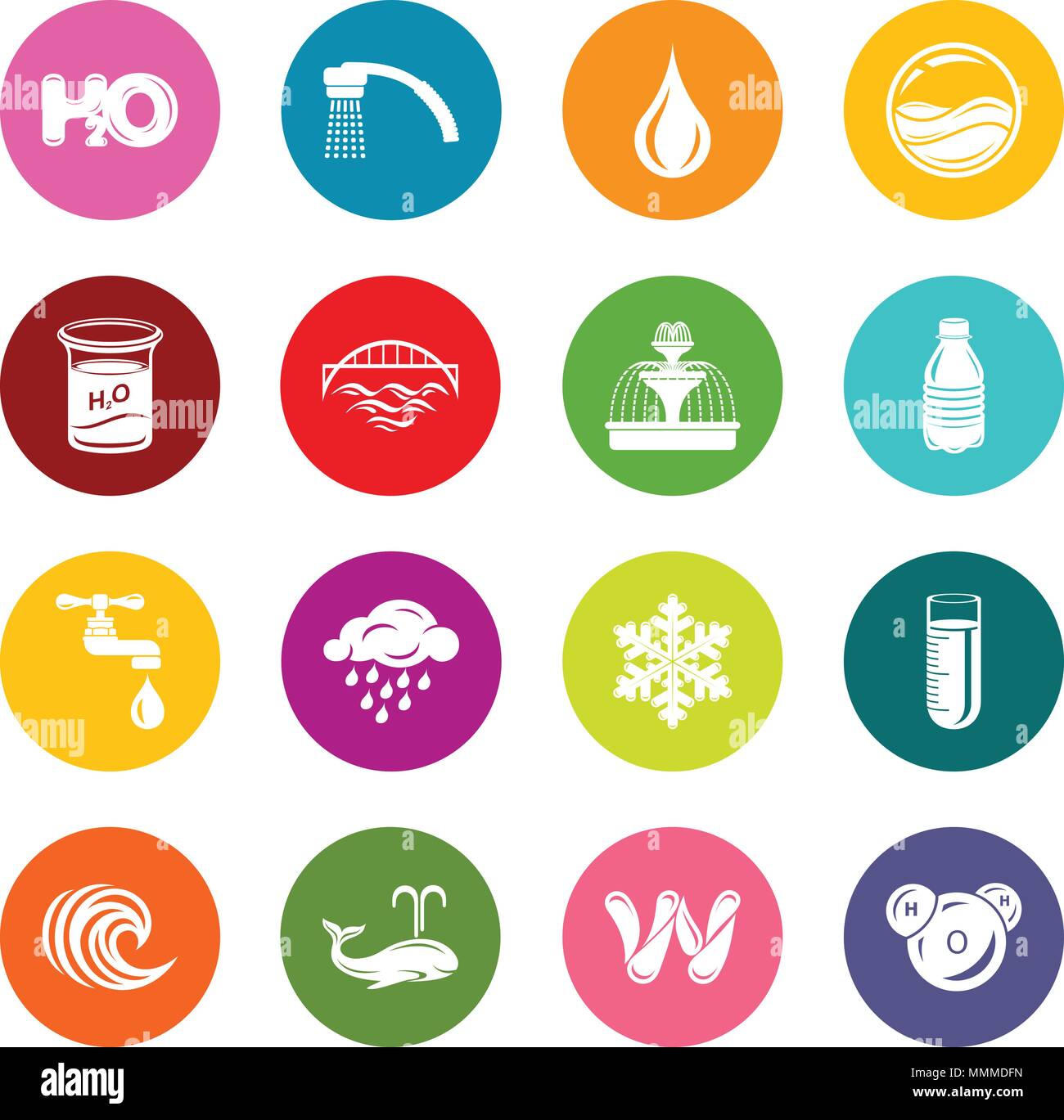 Water icons set colorful circles vector Stock Vector Image & Art - Alamy