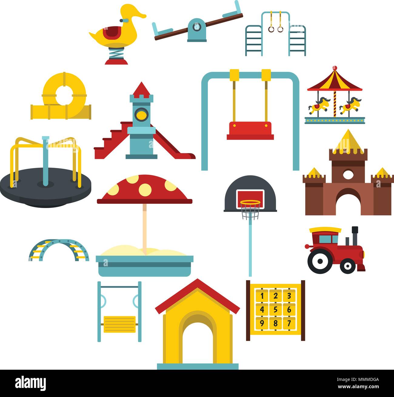 Playground set flat icons Stock Vector Image & Art - Alamy