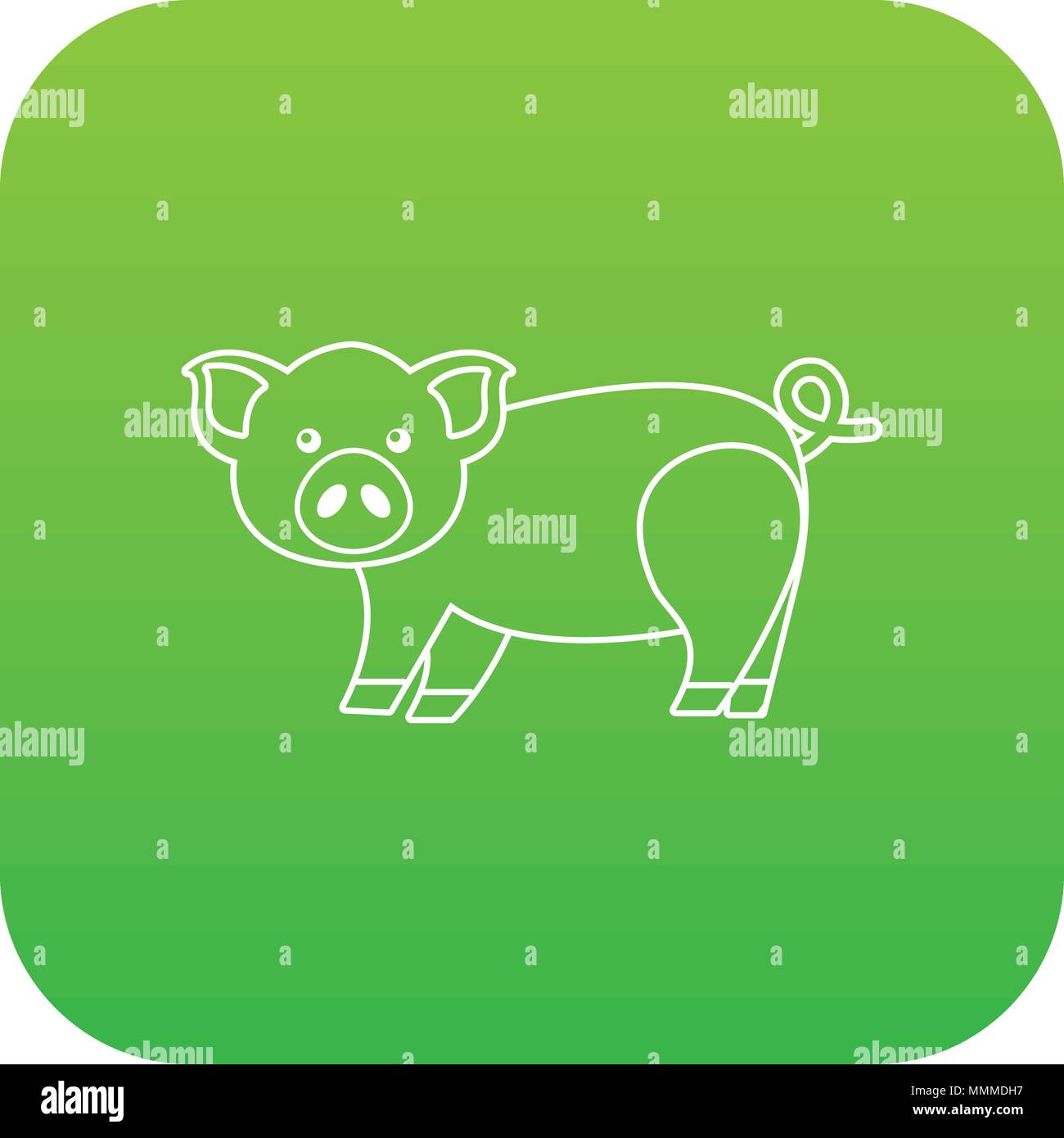 Cute pig icon green vector Stock Vector Image & Art - Alamy
