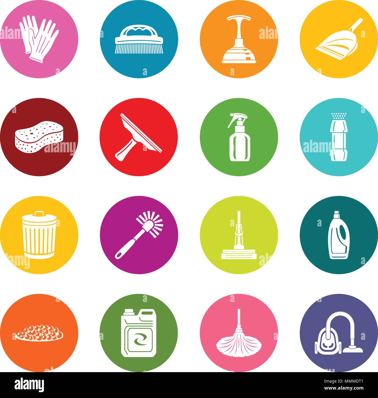 Cleaning icons set colorful circles vector Stock Vector Image & Art - Alamy