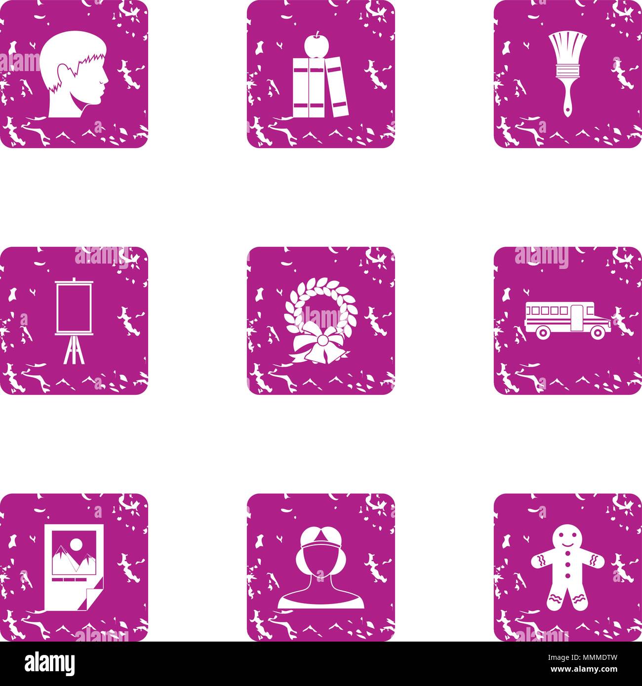 Pedagogical icons set, grunge style Stock Vector Image & Art - Alamy