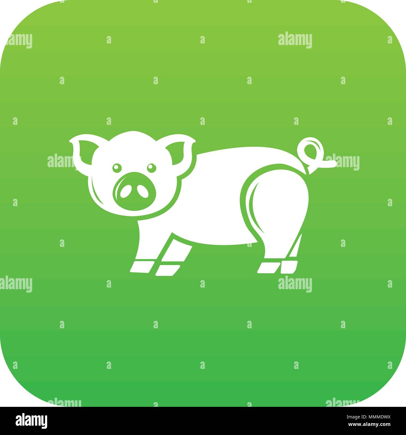 Cute pig icon green vector Stock Vector Image & Art - Alamy
