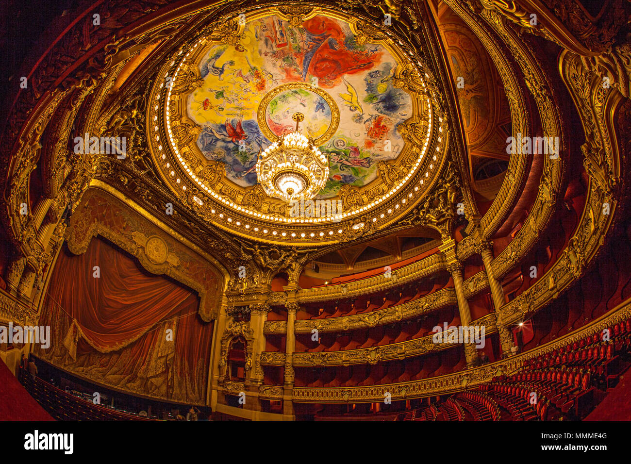 Paris, France - October, 2017: Auditorium inside of the Palais Garnier ...