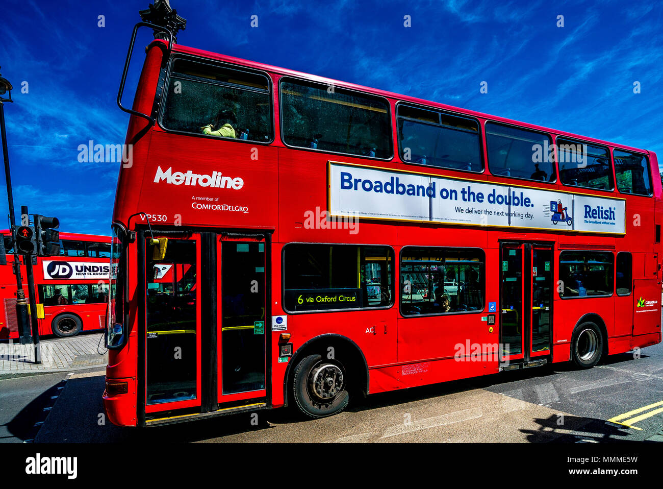 A double-decker red London bus Stock Photo - Alamy