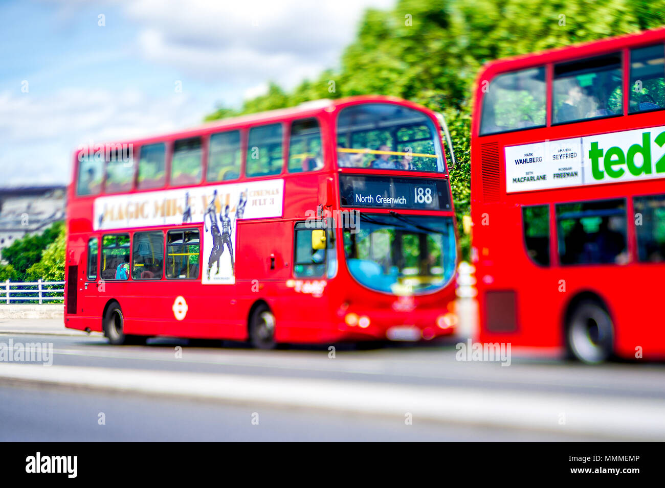 Red London buses in England Stock Photo - Alamy