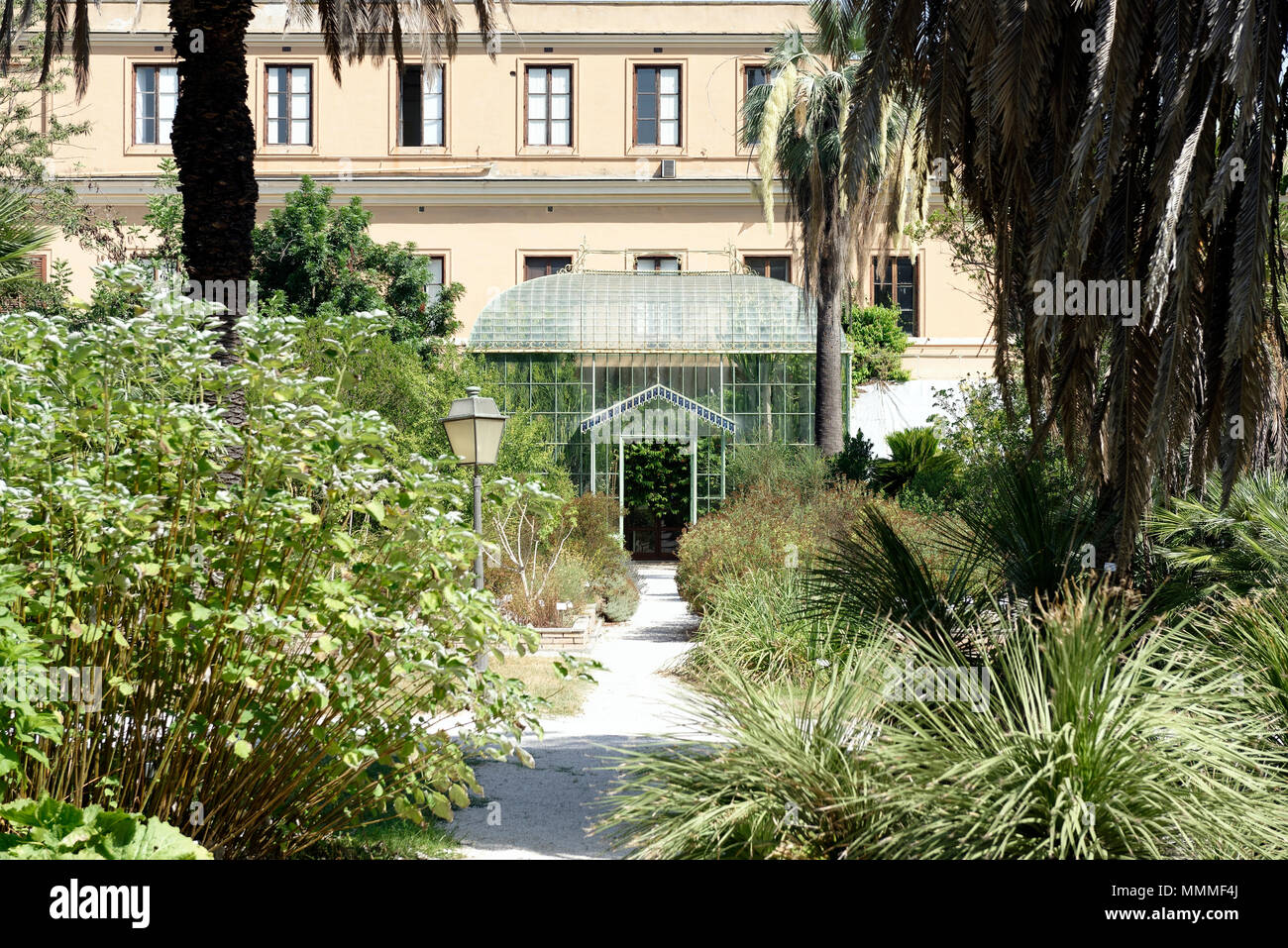 The monumental Greenhouse, Orto Botanico di Roma or Rome's Botanical ...