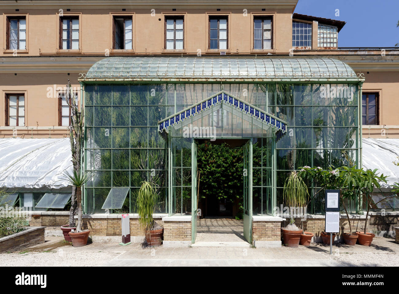 The monumental Greenhouse, Orto Botanico di Roma or Rome's Botanical ...