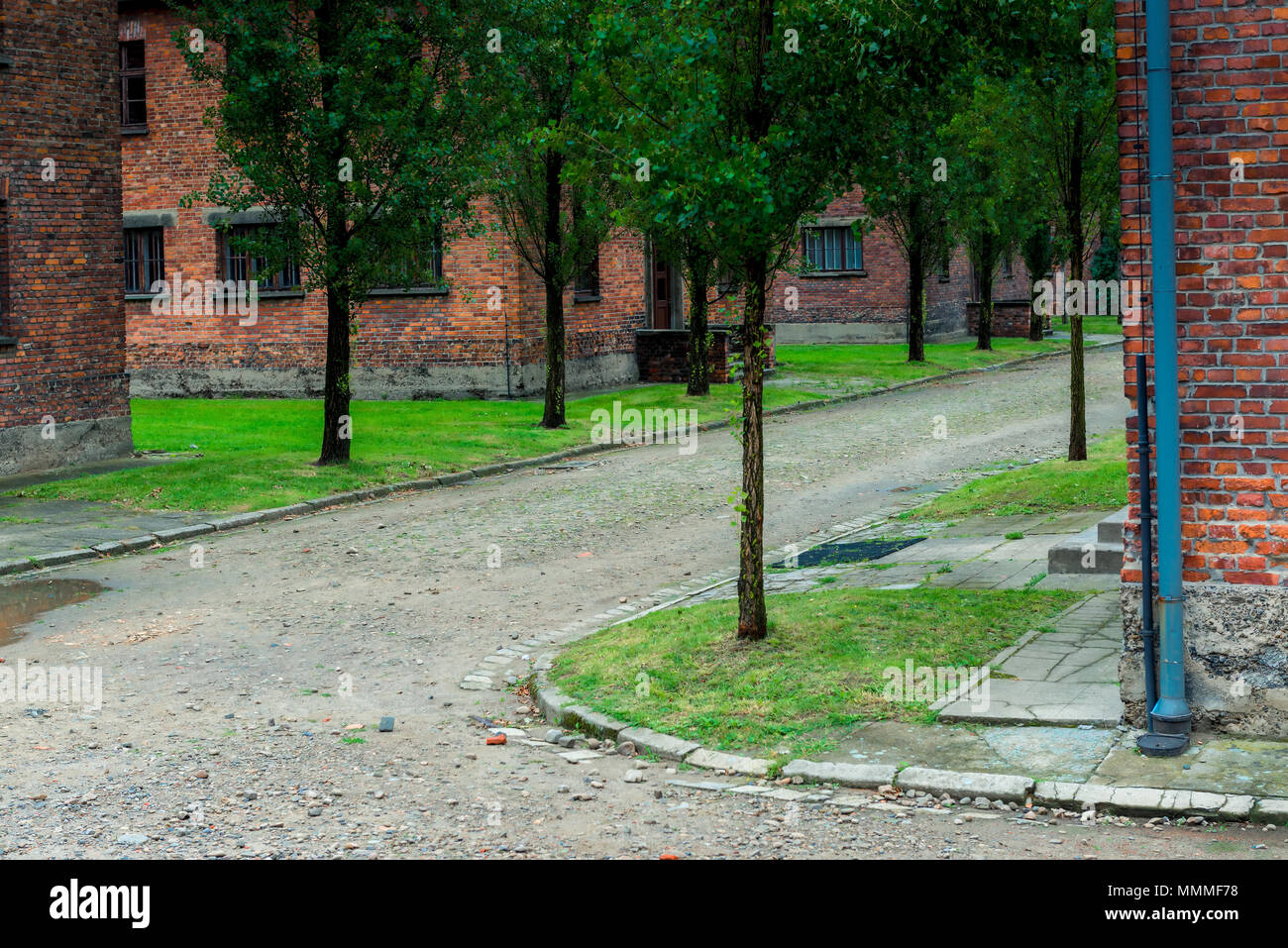 Auschwitz, Poland - August 12, 2017: the territory of Auschwitz ...