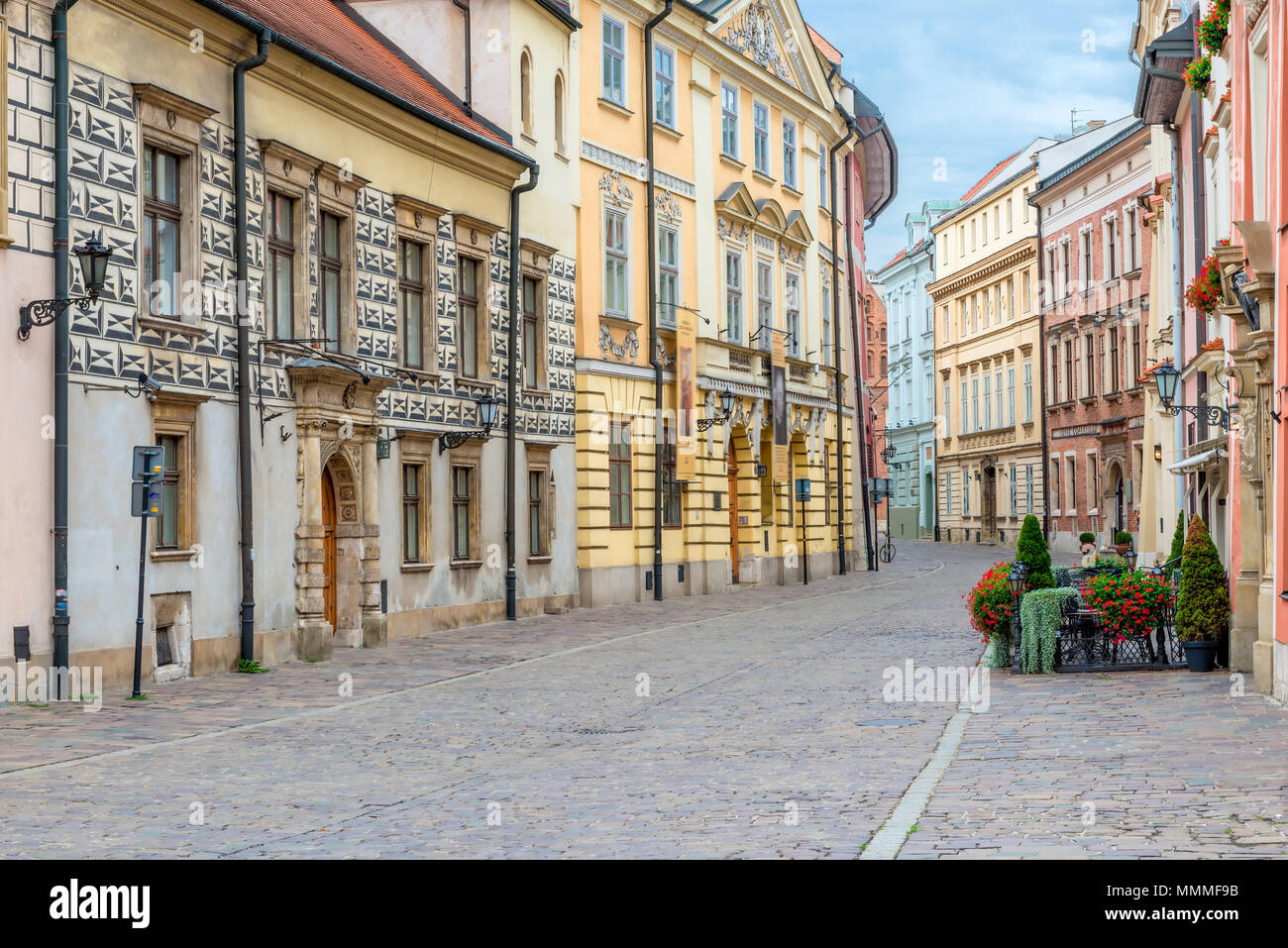 European empty street with the architecture of the old city Stock Photo ...