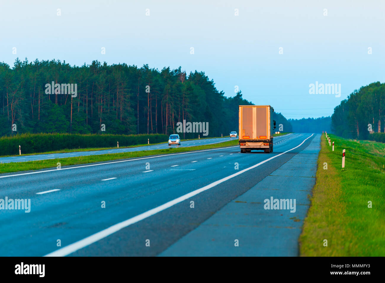 highway suburban with cars in the morning Stock Photo - Alamy