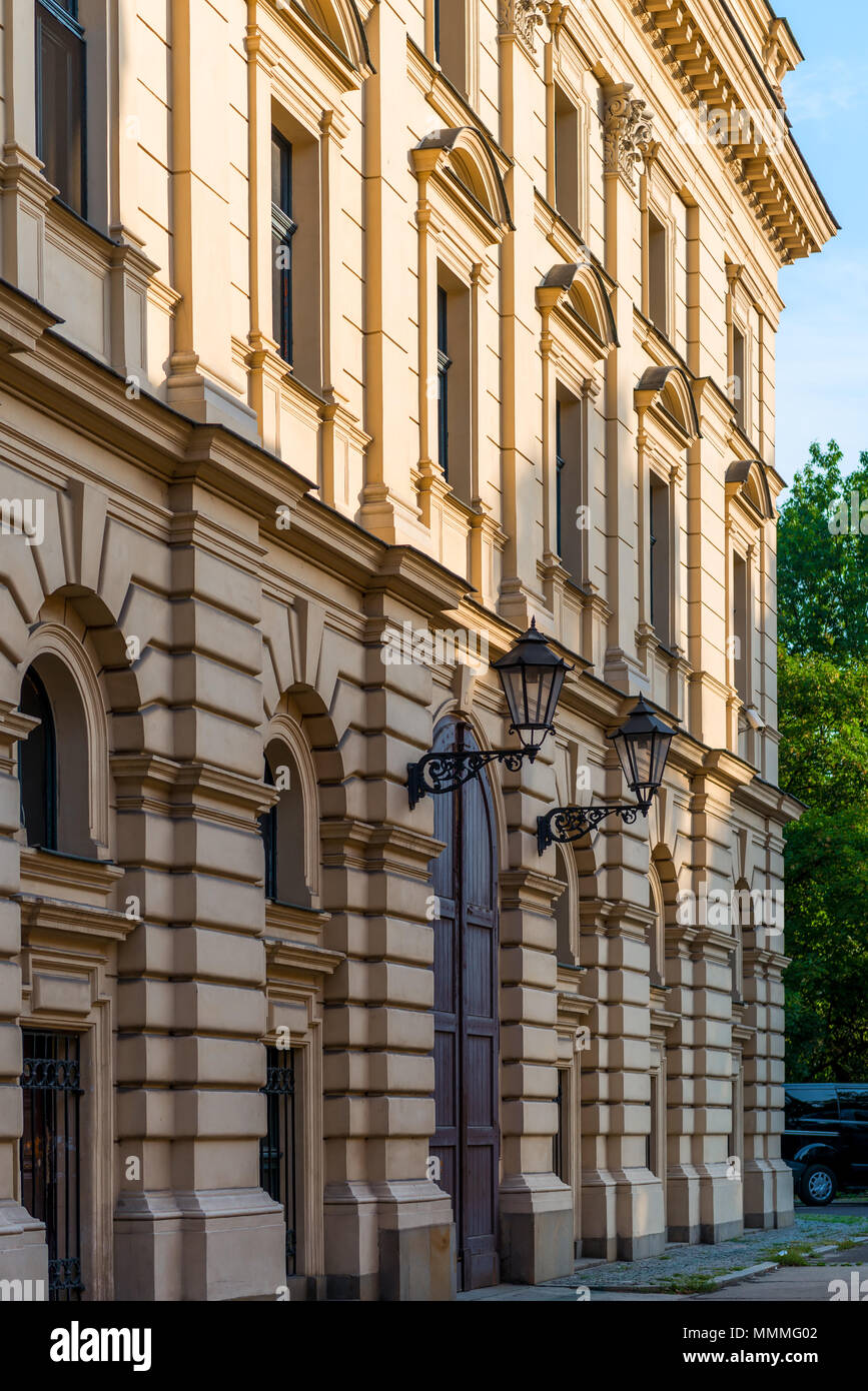 beautiful facade of a beige building in europe, Poland Stock Photo - Alamy