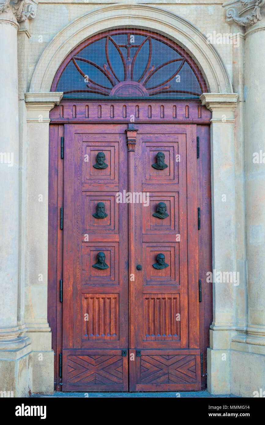 vertical photo of a close-up of a building door Stock Photo - Alamy
