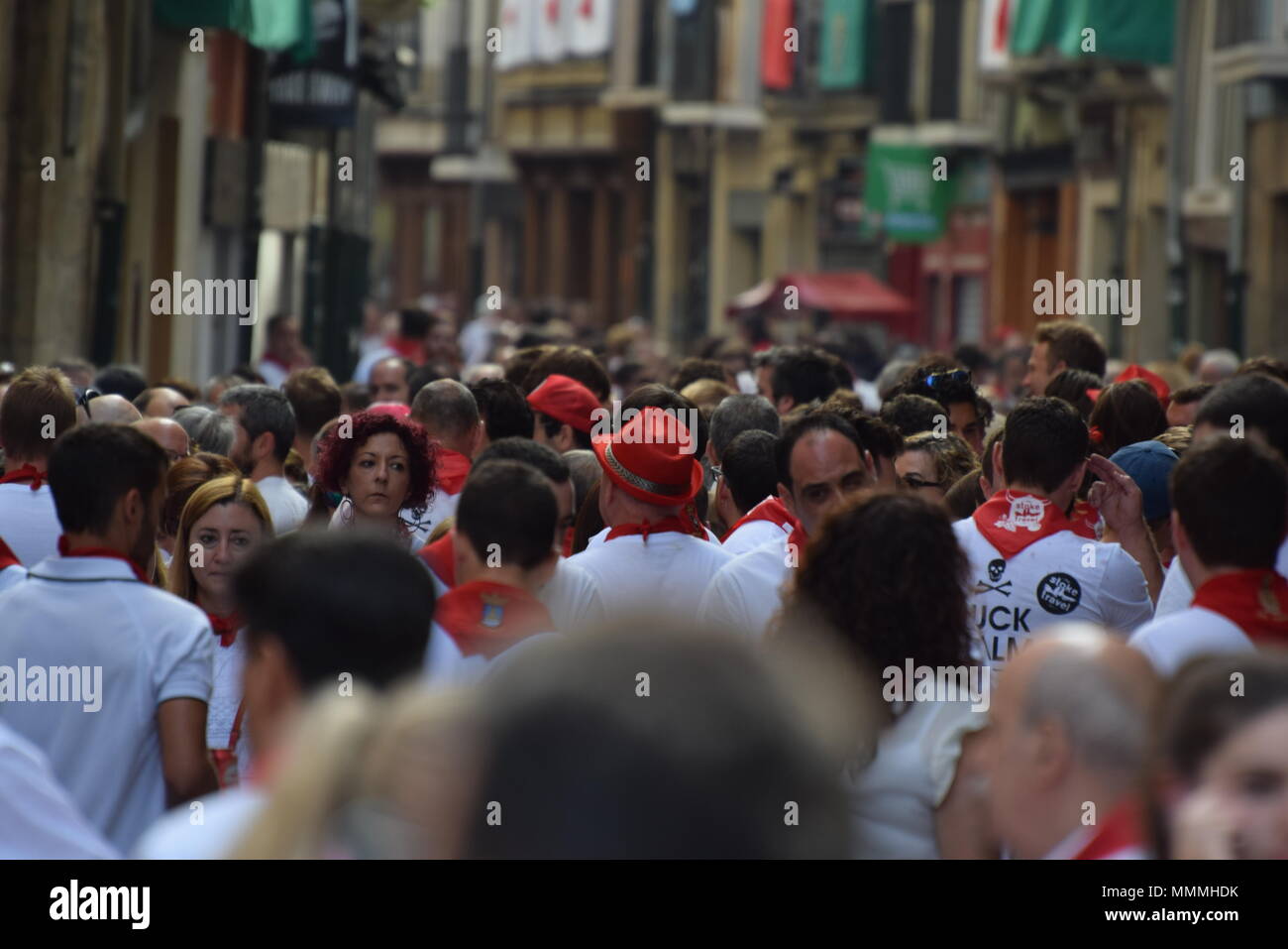 People enjoying the festival of San Fermin Stock Photo - Alamy