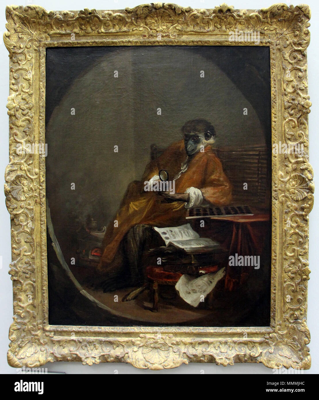 Monkey painter jean by simeon chardin hi-res stock photography and ...