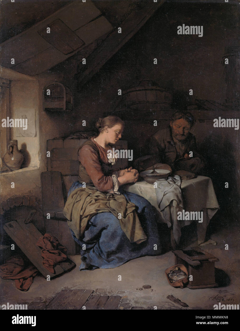 Christian family saying grace hi-res stock photography and images - Alamy