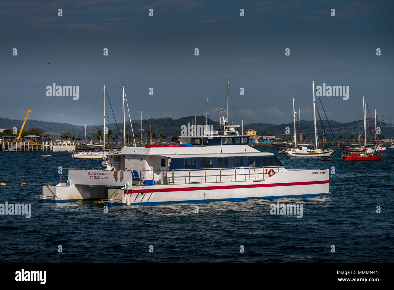 Island Express Ferry a catamaran in the Gulf of Panama Stock Photo - Alamy