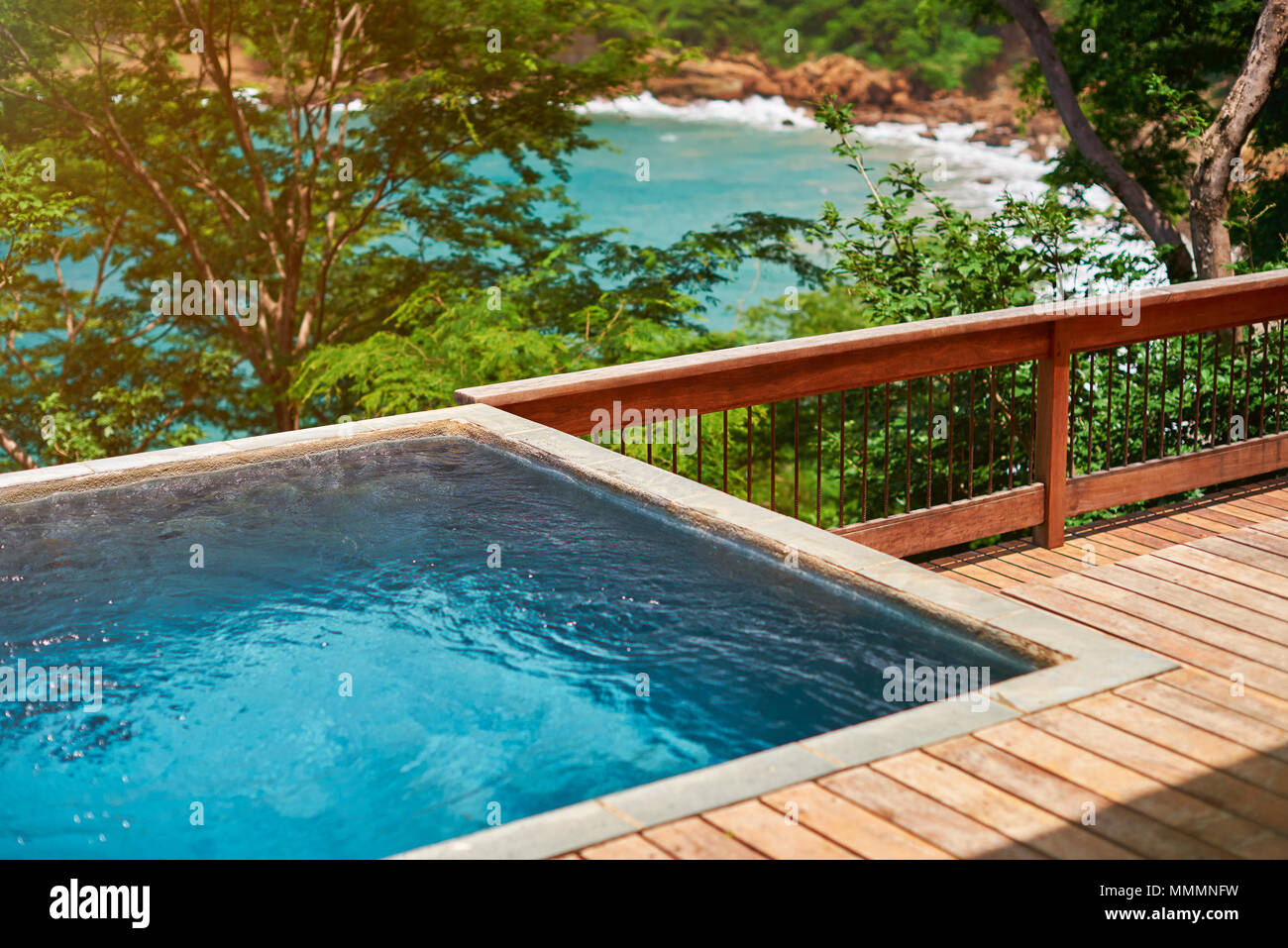 Nature spa resort background. Blue pool water background Stock Photo ...