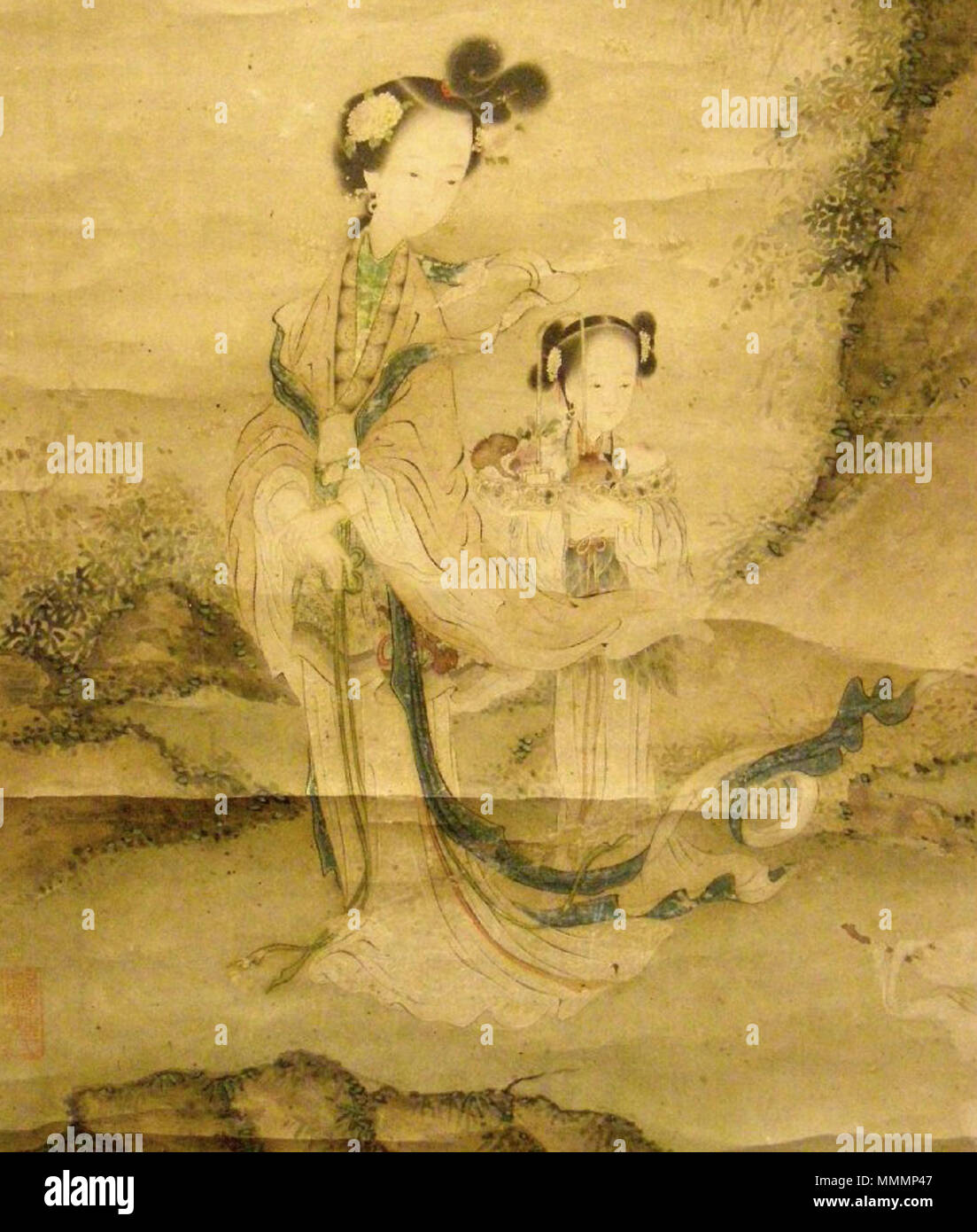. This file is a detail (showing Xi Wangmu) from a larger painting. The ...