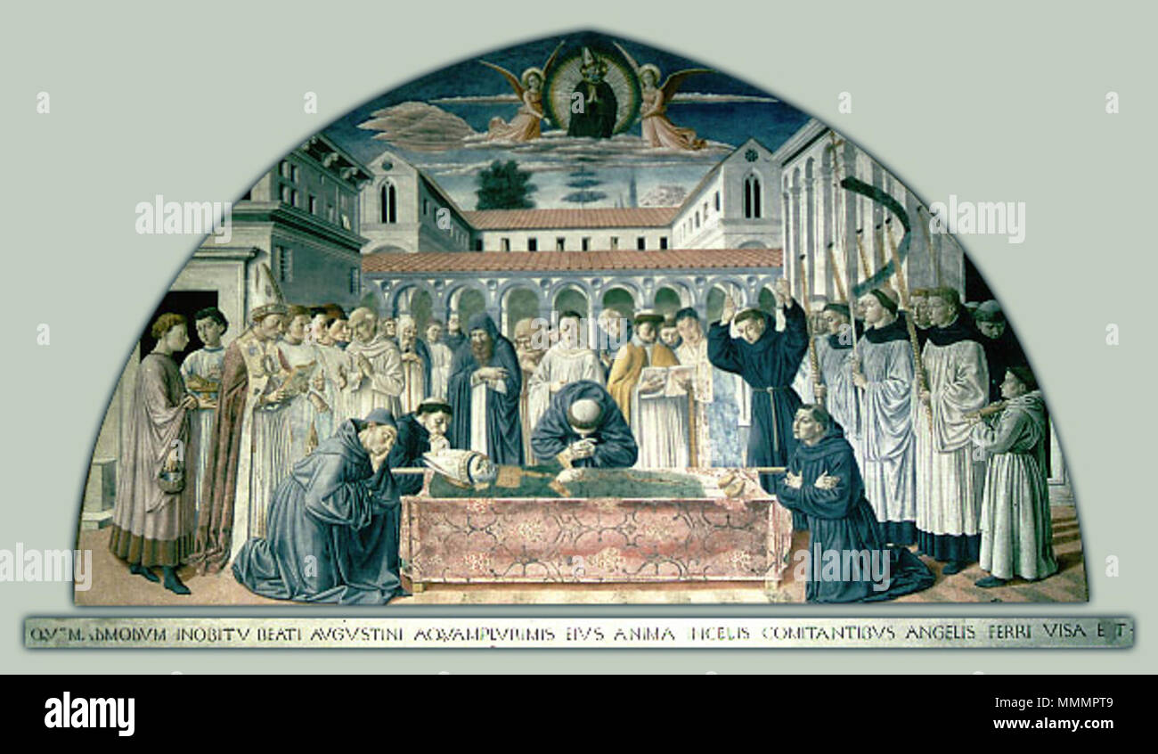 . a panel from Benotto Gozzoli's fresco cycle at the church of S'Agosto ...