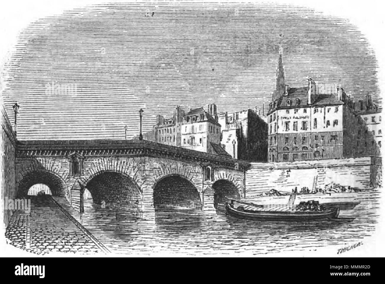 43 Ancien pont Saint-Michel (Paris Illustré, 1863 Stock Photo - Alamy