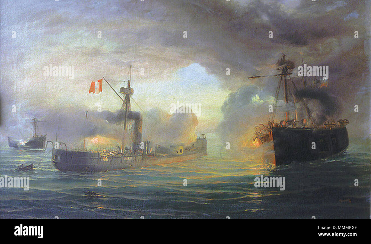 . Battle of Angamos . 19th century. 46 Angamos2 Stock Photo - Alamy