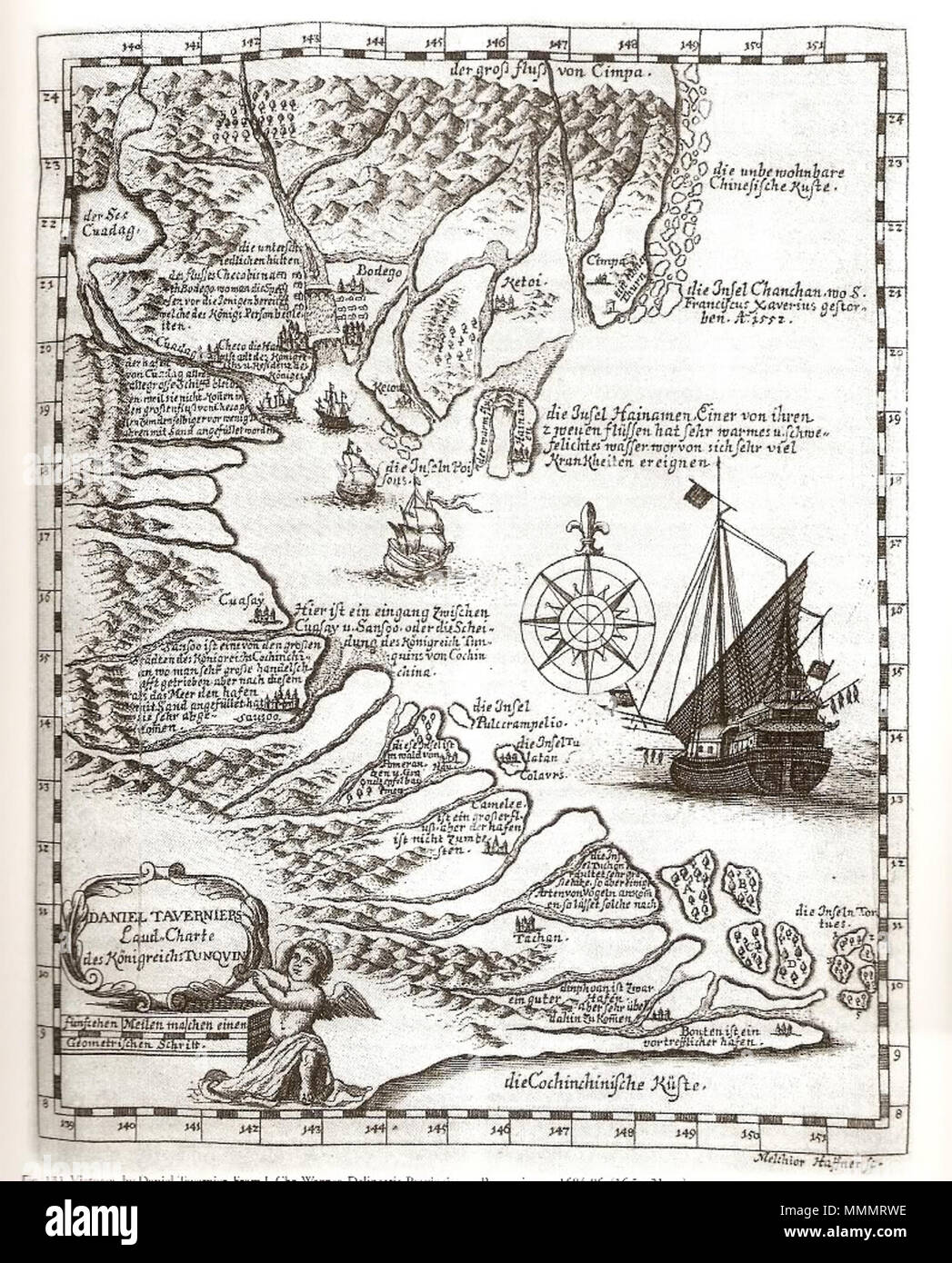 . English: A map of Annam by Daniel Tavernier . ca. 17 century. Daniel ...