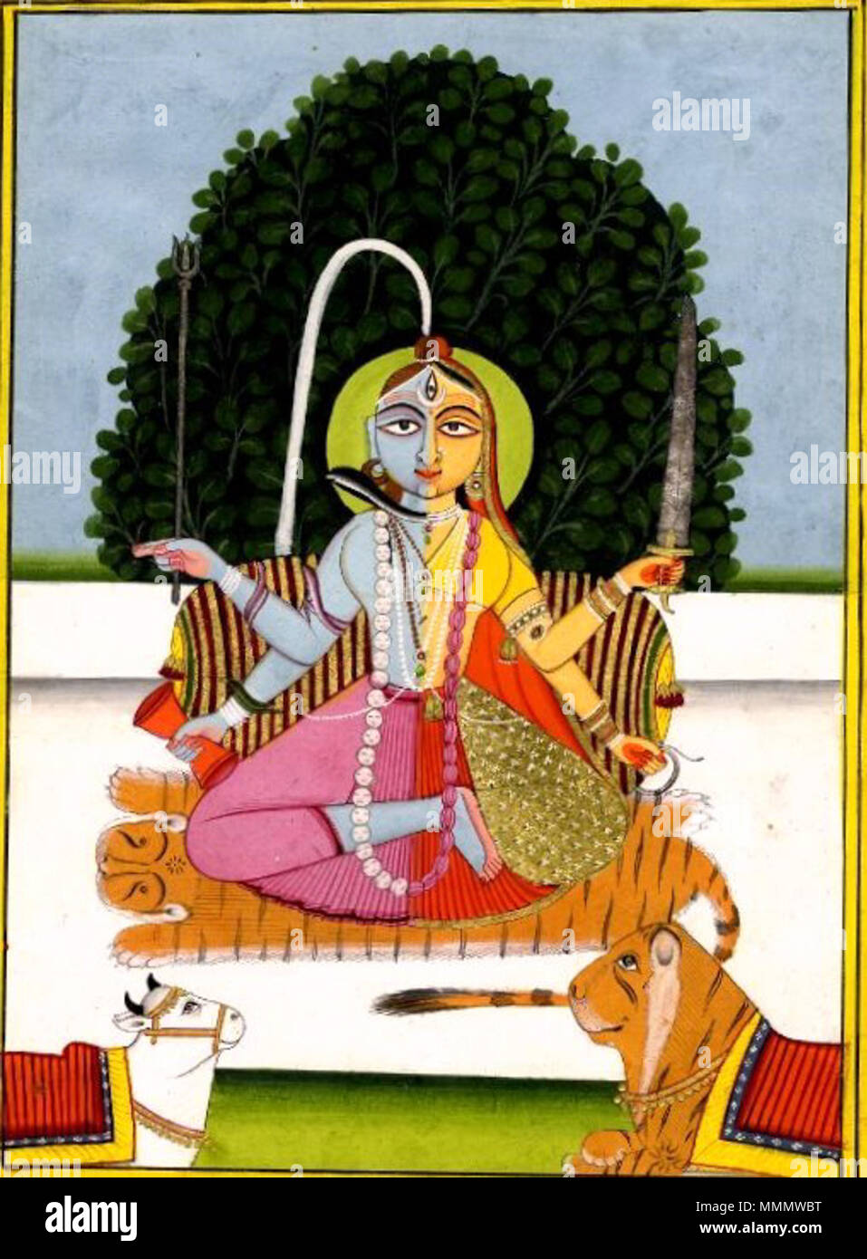 . English: Ardhanarisvara . circa 1800. Unknown 55 Ardhanari c. 1800 ...