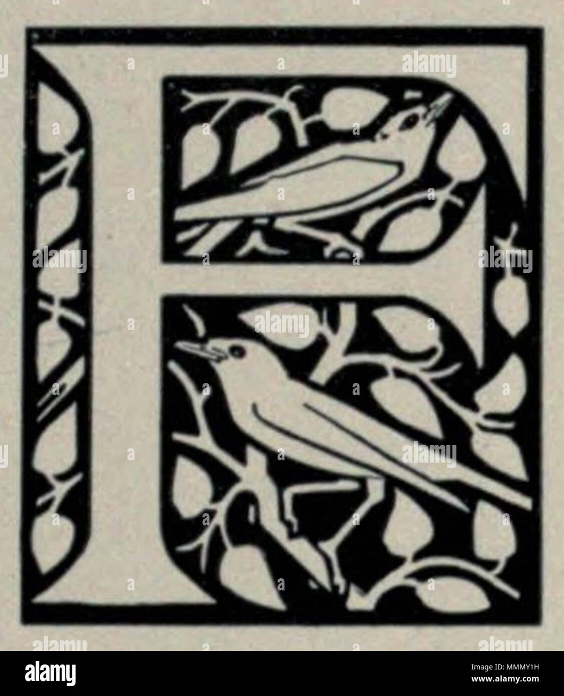 . Français : lettrine F avec oiseaux 63 Aufseeser lettrine F Stock ...
