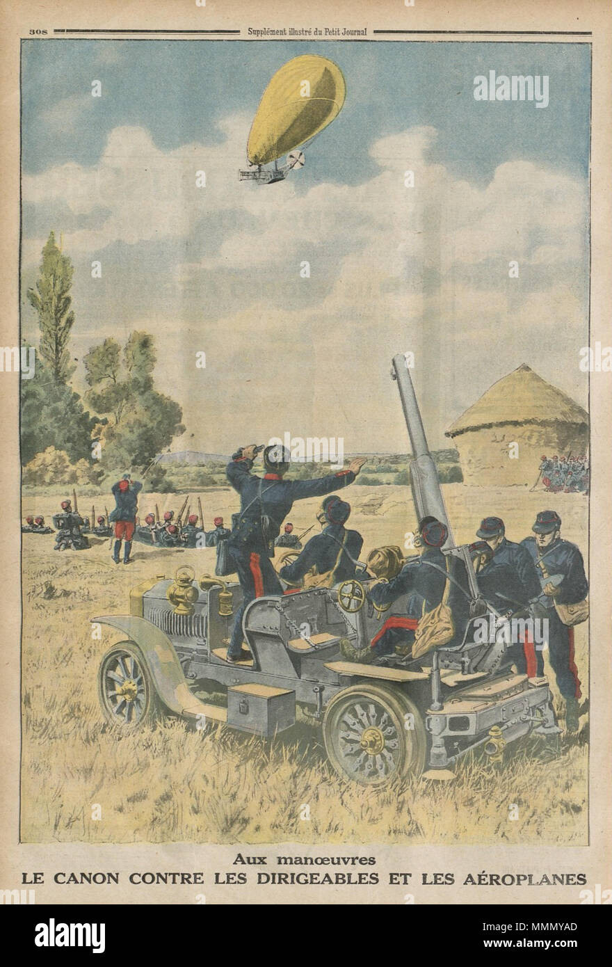 . Français : Le prototype de l'autocanon De Dion-Bouton testé contre un ...