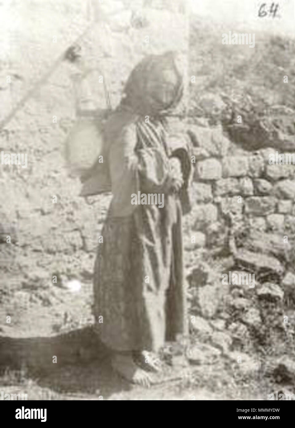 . Daghestan. Avarian girl going for water / An old Avar woman. . 1870s ...