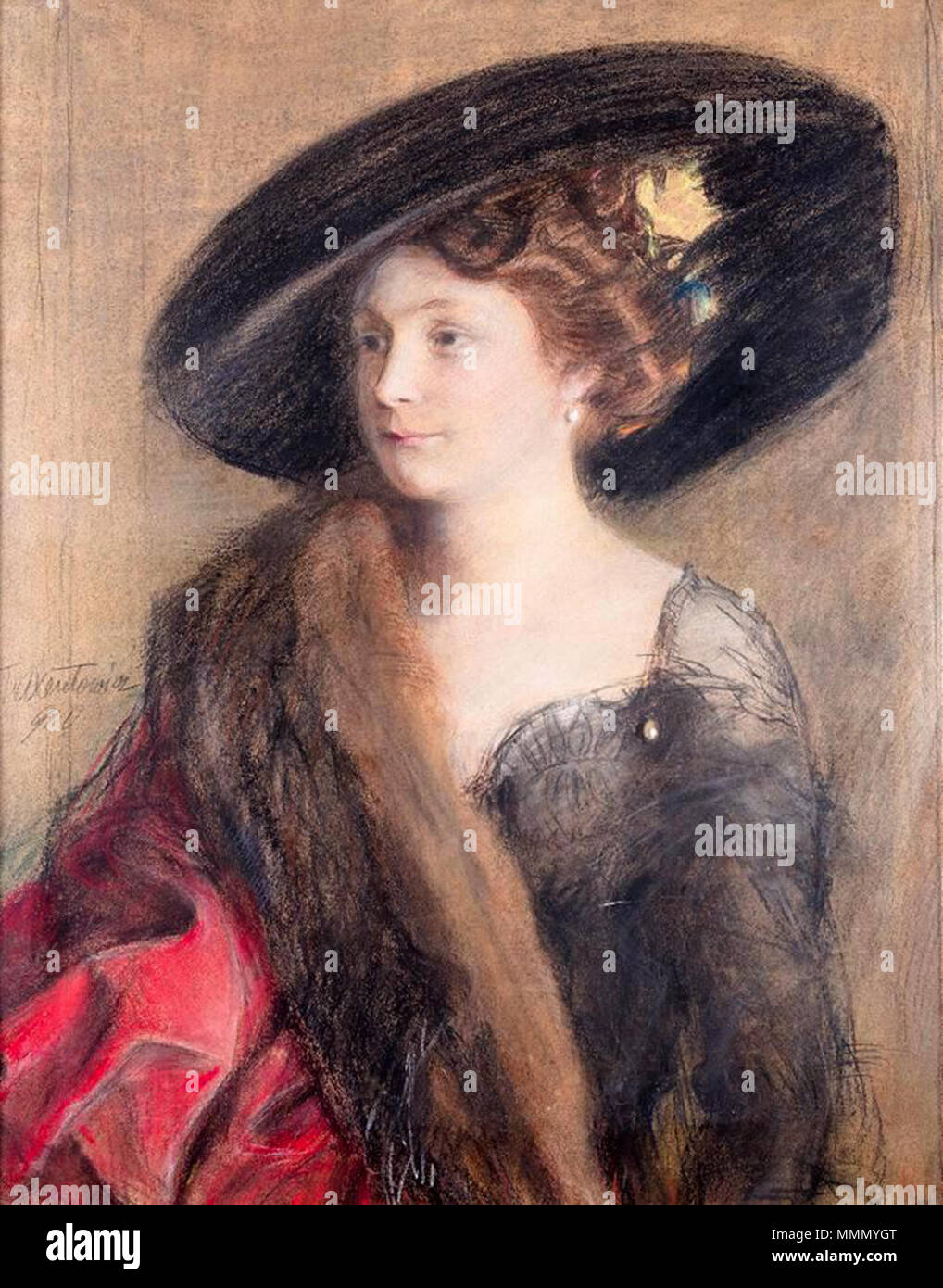 Polski: Portret damy . 1910. 66 Axentowicz - Portret damy 1910 Stock ...
