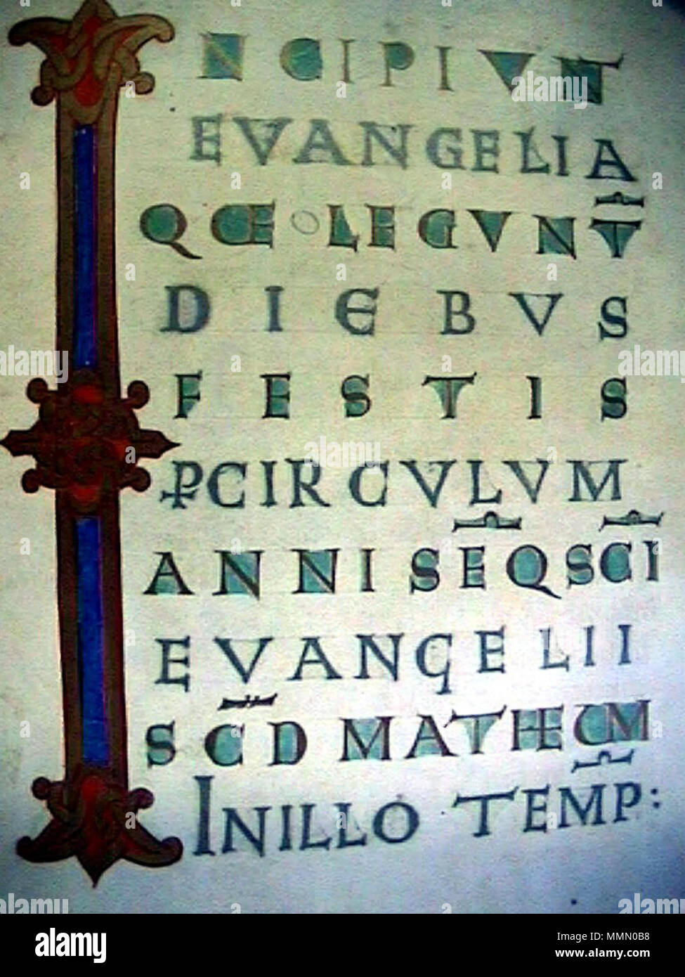 . English: A page of display text from the Bamberg Apocalypse (Bamberg ...