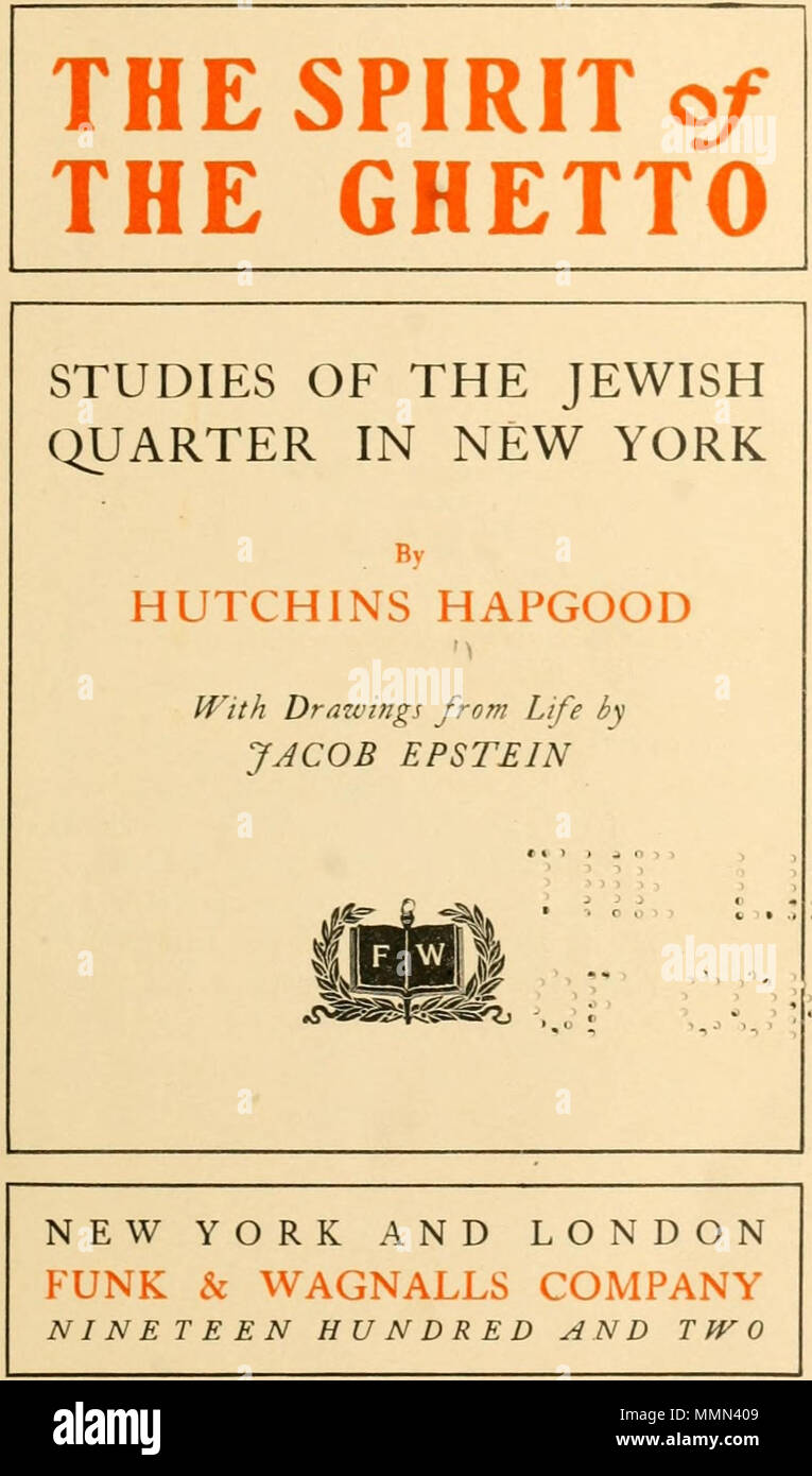 . English: Cover page. From-?:The spirit of the Ghetto; studies of the ...