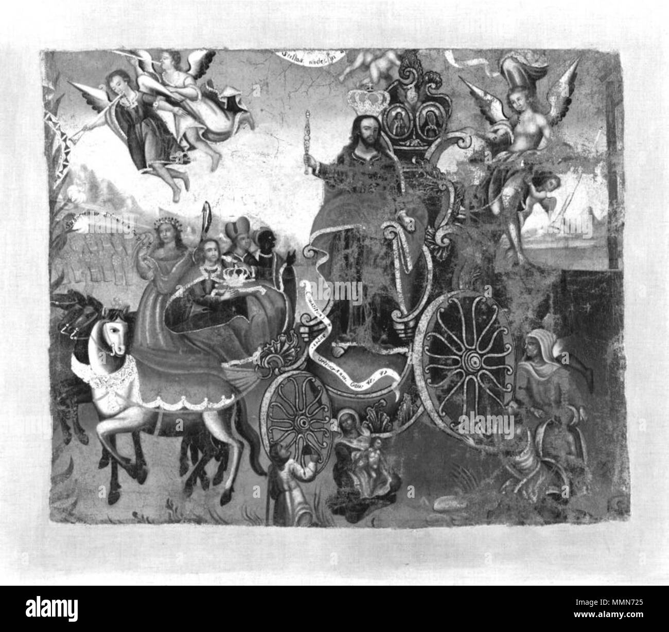 Triumph of Christ the King with the four continents. between 1700 and ...