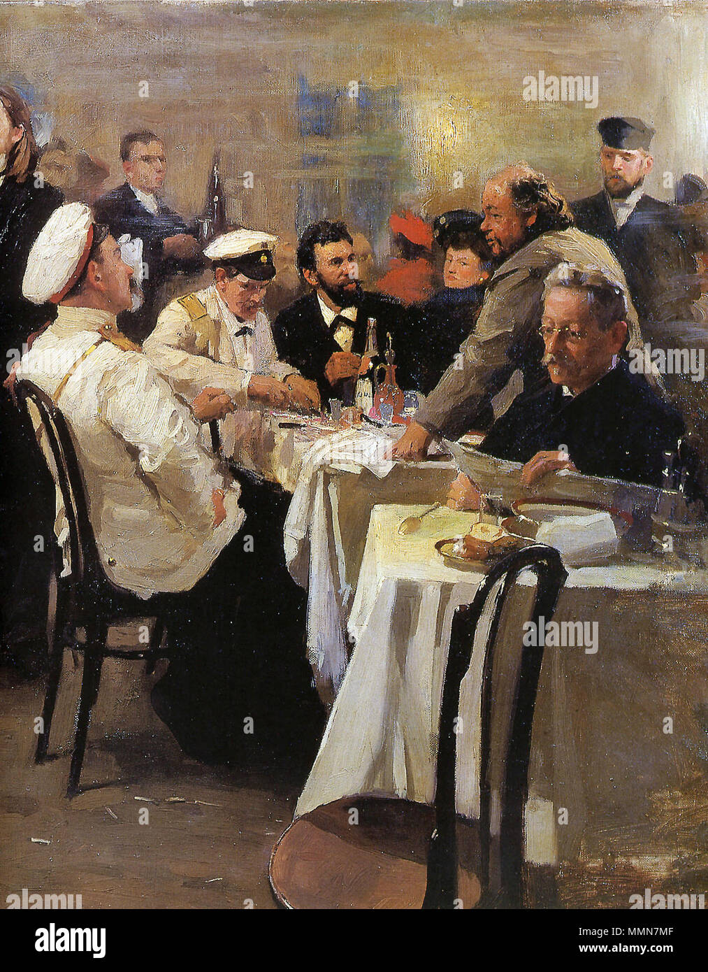 English: Group portrait of the editors of the magazine Niva (fragment