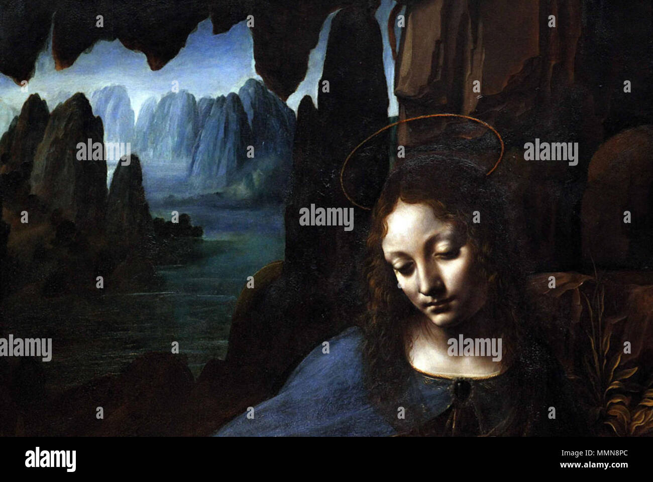 . English: detail of The Virgin of the Rocks by Leonardo da Vinci), at ...