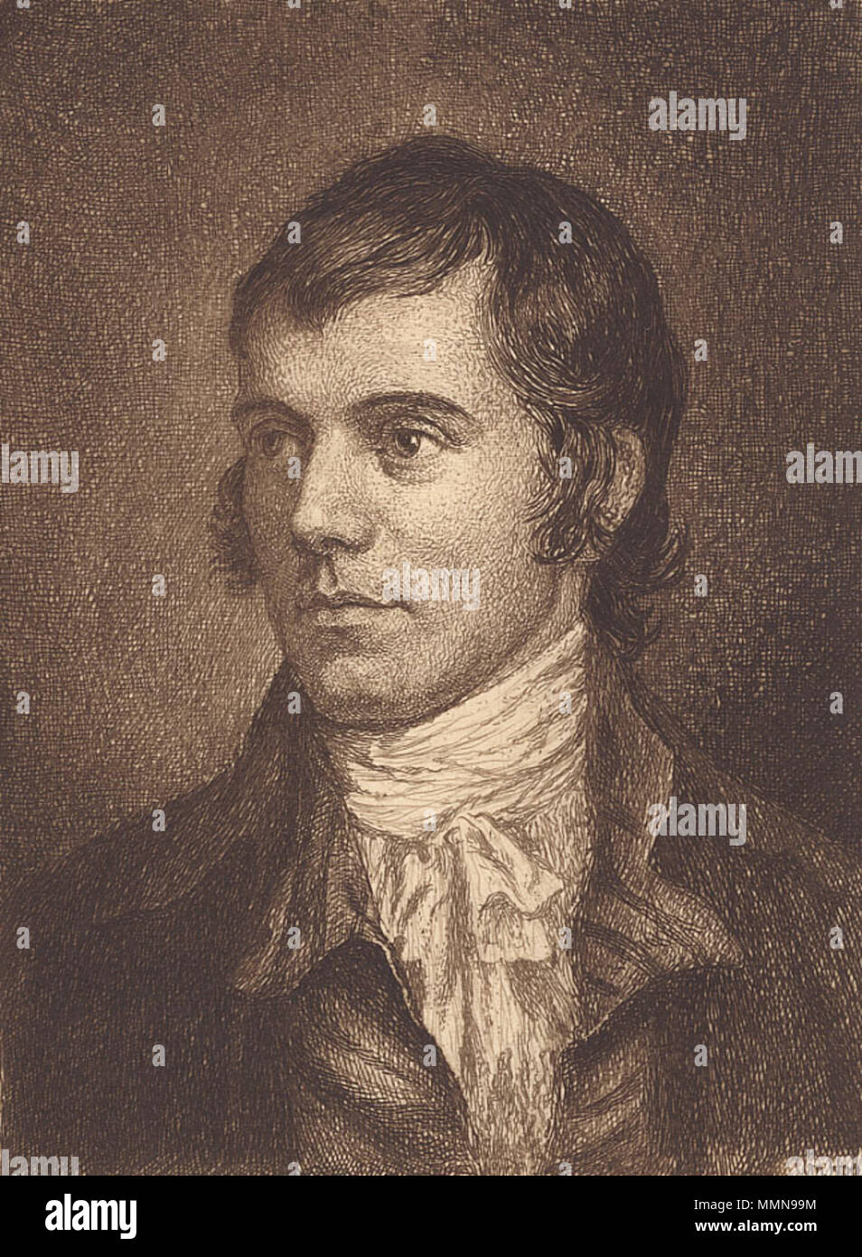 . Robert Burns (1759 – 1796) English: Robert Burns, Etching Portrait ...