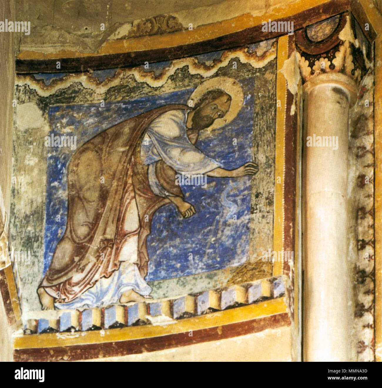 English: Paul Throwing a Snake into the Fire . circa 1180. 12th century ...