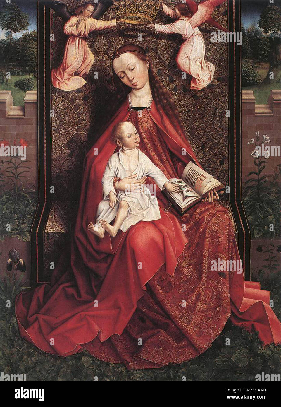 Virgin and Child Crowned by Two Angels. 1490s. 15th-century unknown painters - Virgin and Child ...