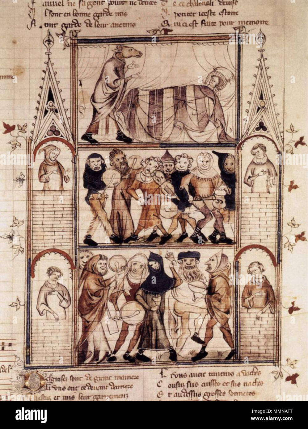 Illustration to a novel. circa 1320. 14th-century painters ...