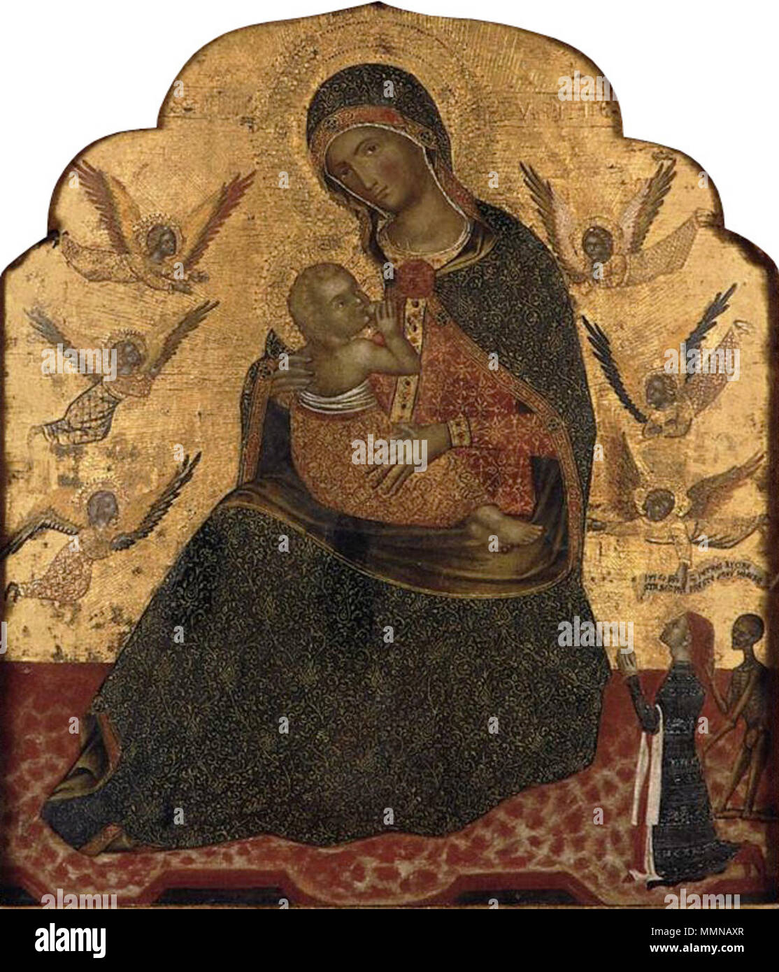 The Virgin of Humility with Angels and Donor. circa 1360. 14th-century ...