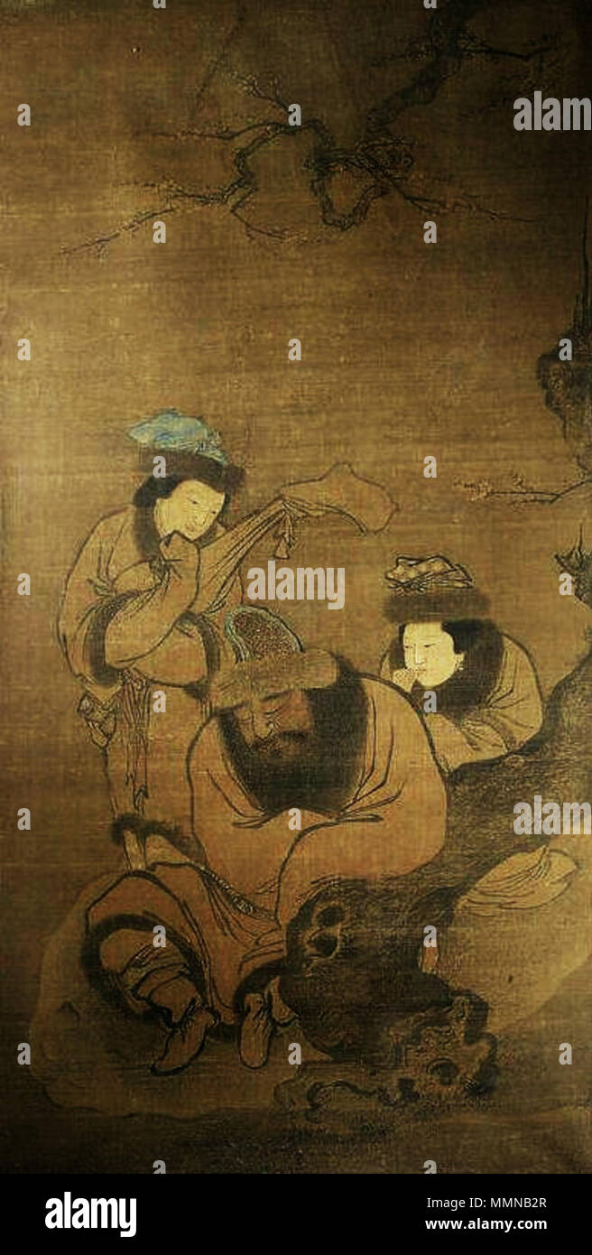 Dozing Mongol and two ladies.. 16th century. Ming Dynasty Dozing Mongol ...