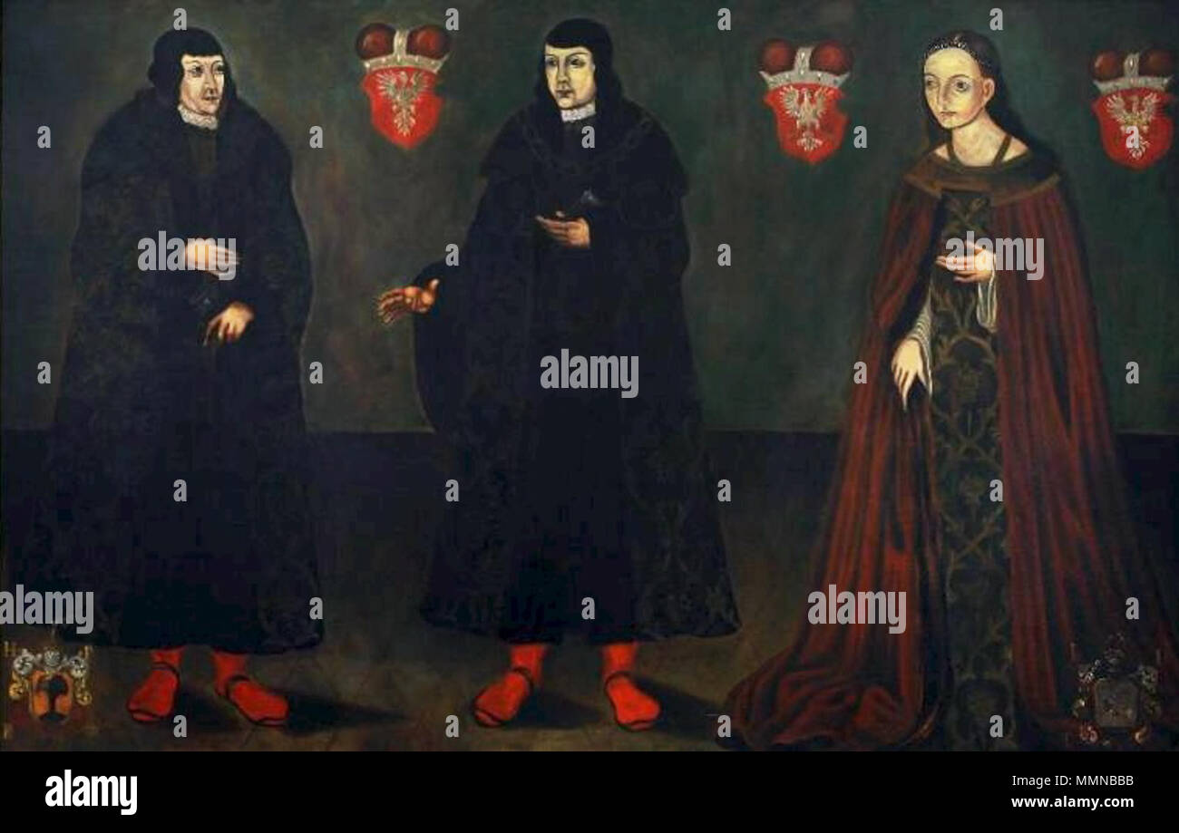 Portrait of Stanis?aw, Janusz III and Anna, Dukes of Masovia.. circa ...